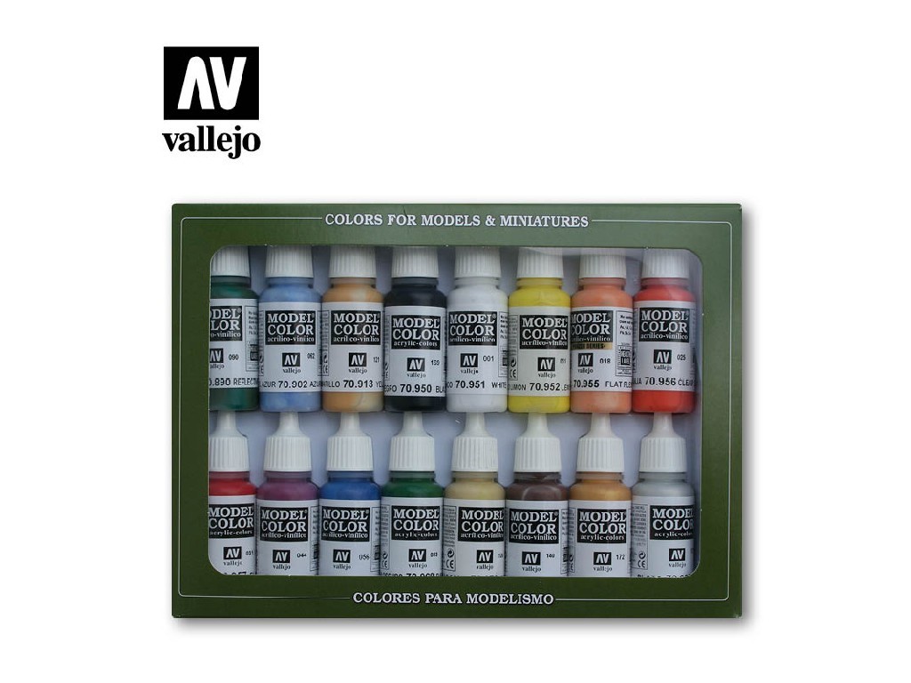 Sada akrylových barev Vallejo Model Color 16 color Set 70140 Basic ... Sada akrylových barev Vallejo Model Color 16 color Set 70140 Basic ...